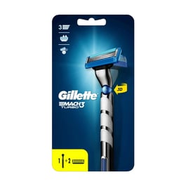Gillette Mach 3 Turbo Razor Handle and +2 Refills